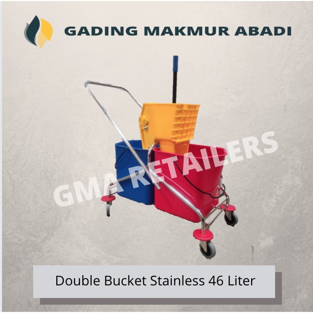 Jual Double Bucket Wringler Stainless / Ember Air Roda Stainless ...