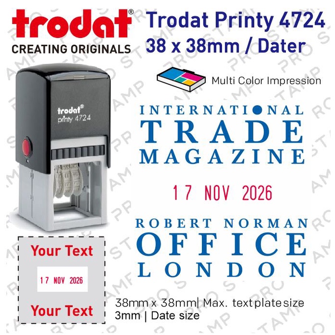 Jual Stempel Tanggal & Printy Custom - TRODAT 4724 | Shopee Indonesia