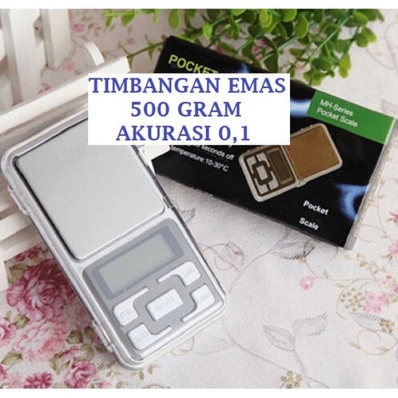 Jual Timbangan Mini Digital 500gr 0.1 500 gram LED kecil Emas Perhiasan ...