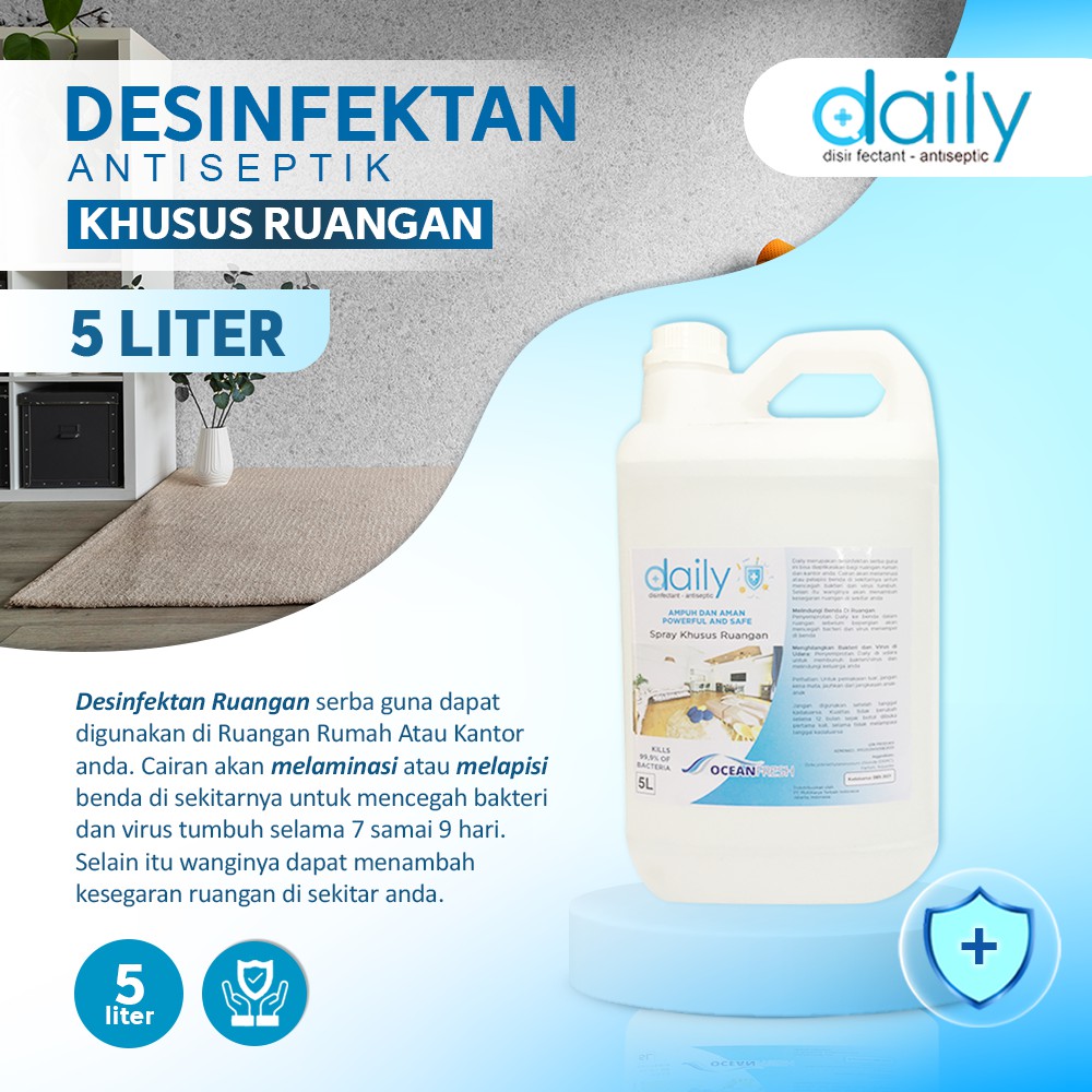 Jual DAILY DESINFEKTAN CAIR ANTISEPTIC SPRAY 250ML + 5 LITER 5L KHUSUS ...