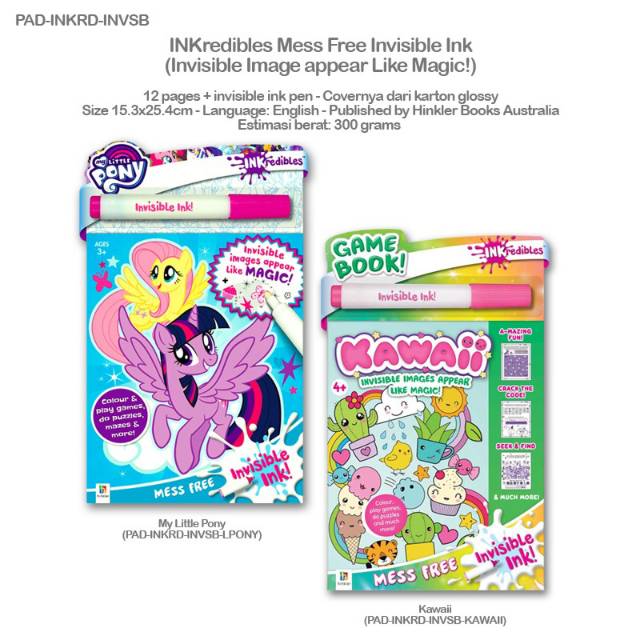 Jual INKredibles Mess Free Invisible Ink Kawaii (Invisible Image appear ...