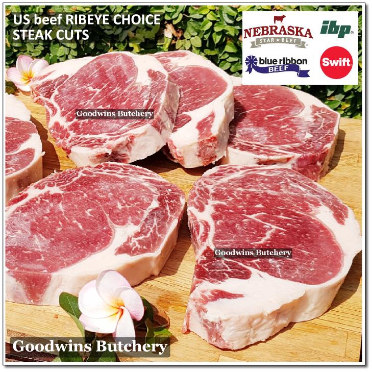Jual 450g 1pc beef Cuberoll Scotch Fillet RIBEYE LIP-ON frozen USDA US ...