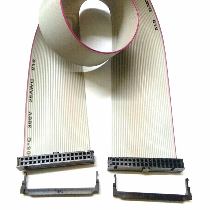 Jual 50cm Cable Data 34pin Flat Cable 34pin + IDC Socket 34 Female ...