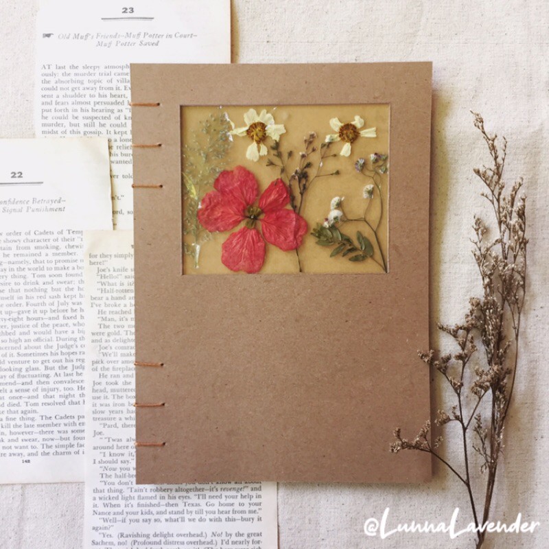 Jual Pressed Wildflower Notebook Vintage Journal Handmade Bunga Lucu ...