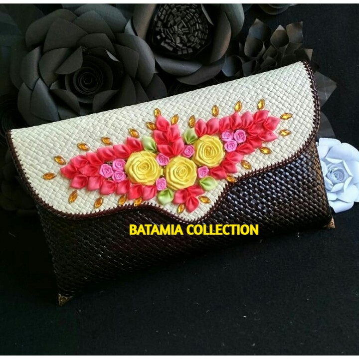 Jual Dompet Anyaman Pandan Model OMS Clutch Pesta Unik Etnik | Shopee ...