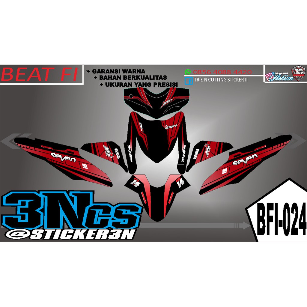 Jual Decal honda Beat Fi Fullbodi, decal honsa beat pgm fi hitam bisa ...