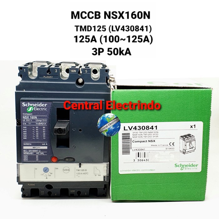 Jual MCCB NSX 160N 3P 125A Schneider | Shopee Indonesia