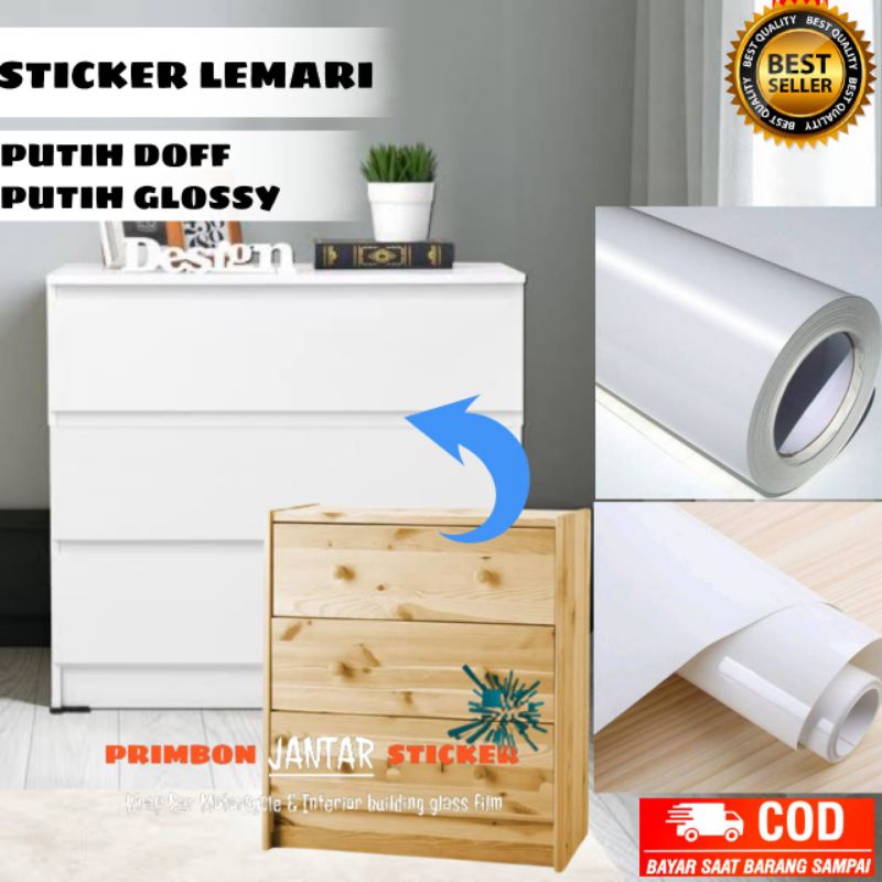 Jual Sticker skotket lemari meja furniture putih glossy doff stiker ...