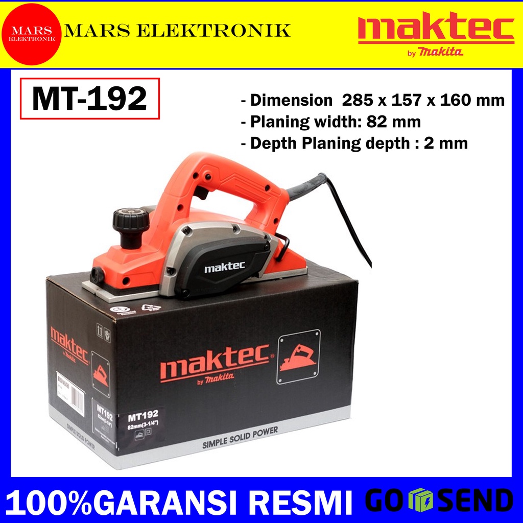 Jual MESIN KETAM KAYU MACTEC MT-192 BY MAKITA - MESIN SERUT - PLANER MT ...