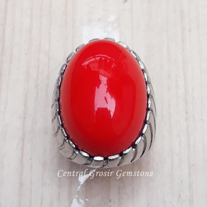 Jual Batu Natural Orangish Red Marjan Top Color Big Size | Shopee Indonesia