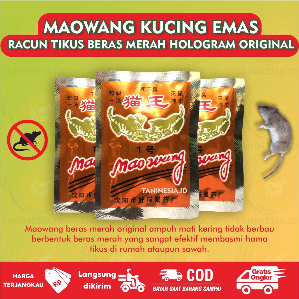 Jual RACUN TIKUS MAO WANG BERAS KUCING EMAS ORIGINAL OBAT TIKUS MAOWANG ...