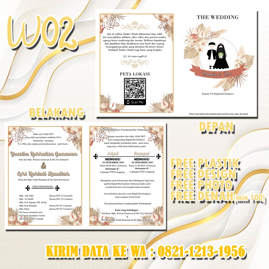 Jual W02 Undangan nikah Undangan wedding Undangan pernikahan murah ...