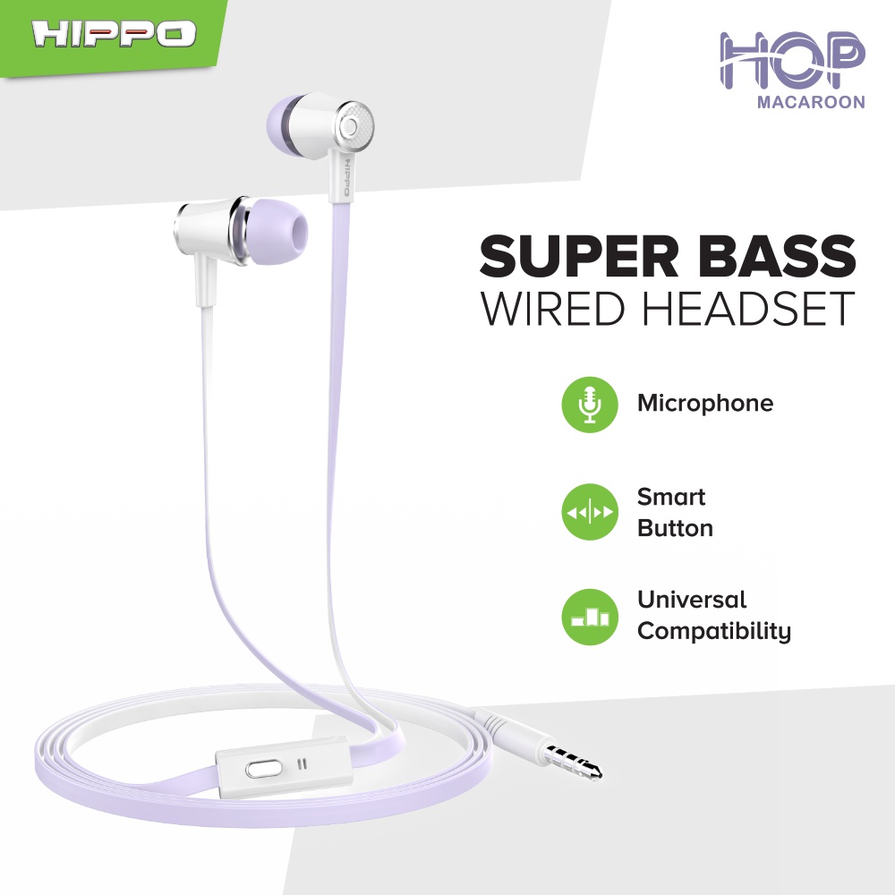 Jual HF HANSET HANDSET HEADSET Handsfree Earphone Hippo Hop Super extra ...
