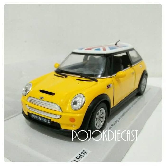 Jual Miniatur Mobil Mini Cooper S Flag Kuning - Diecast Kinsmart 1:32 ...