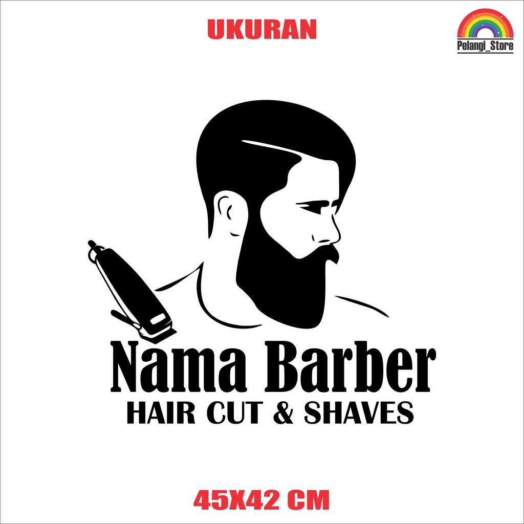 Jual Wall Sticker Barbershop Stiker Dinding Kaca Barbershop Potong ...