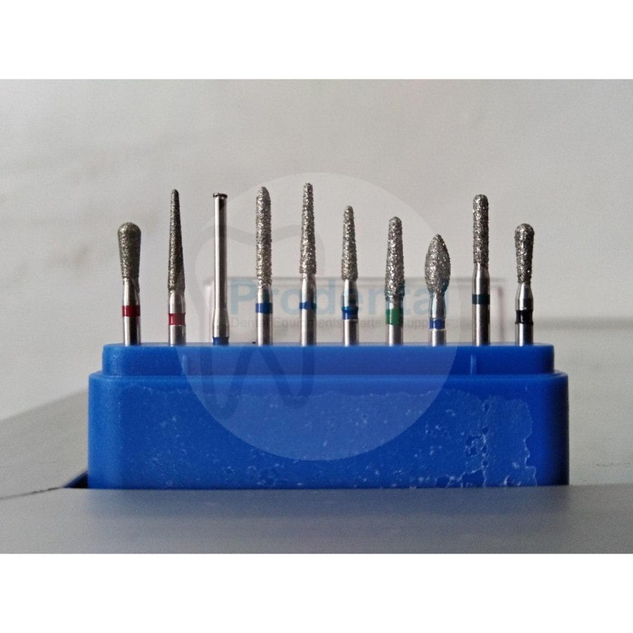 Jual Dental diamond bur gigi set bur gigi pita biru kuning merah ...