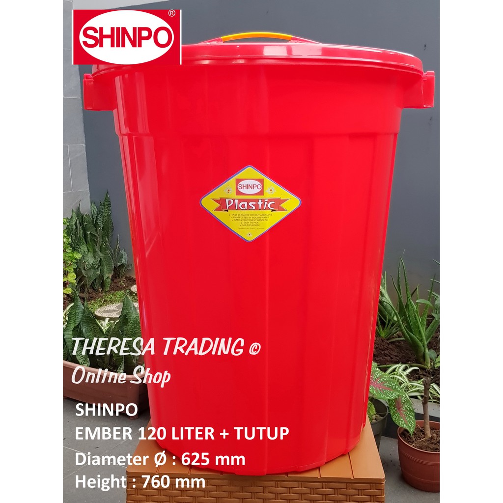 Jual EMBER 120 LITER TUTUP TONG AIR SHINPO SIP 120 T HIGIENIS TEBAL KUAT ELASTIS FOOD GRADE ...