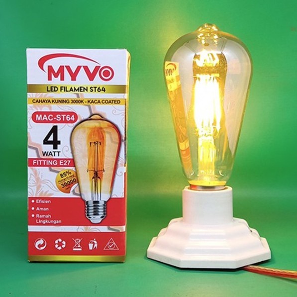 Jual Lampu Led classic Filamen 4 Watt Vintage bulb warm white bohlam MYVO | Shopee Indonesia