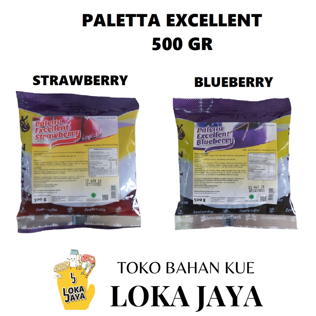 Jual PALETTA EXCELLENT SELAI RASA STRAWBERRY & BLUEBERRY 500 GR ...
