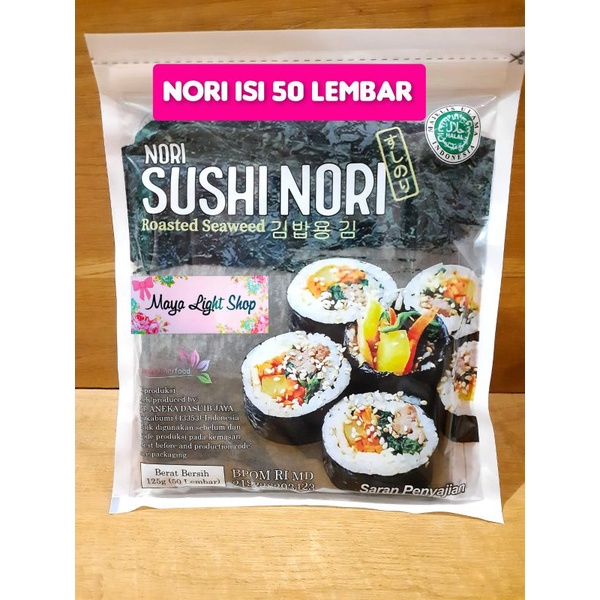Jual Nori sushi 50 lembar rumput laut Nori sushi java Manjun ekonomi ...