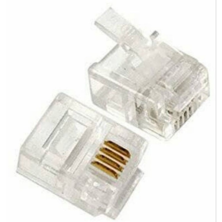 Jual Konektor Kabel Telepon RJ 11 4pin connector JACK RJ11 4 pin isi ...