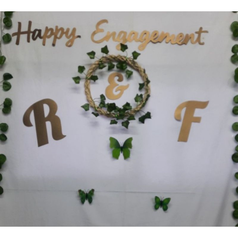 Jual ring rotan lingkaran dekorasi backdrop lamaran nikahan + inisial ...