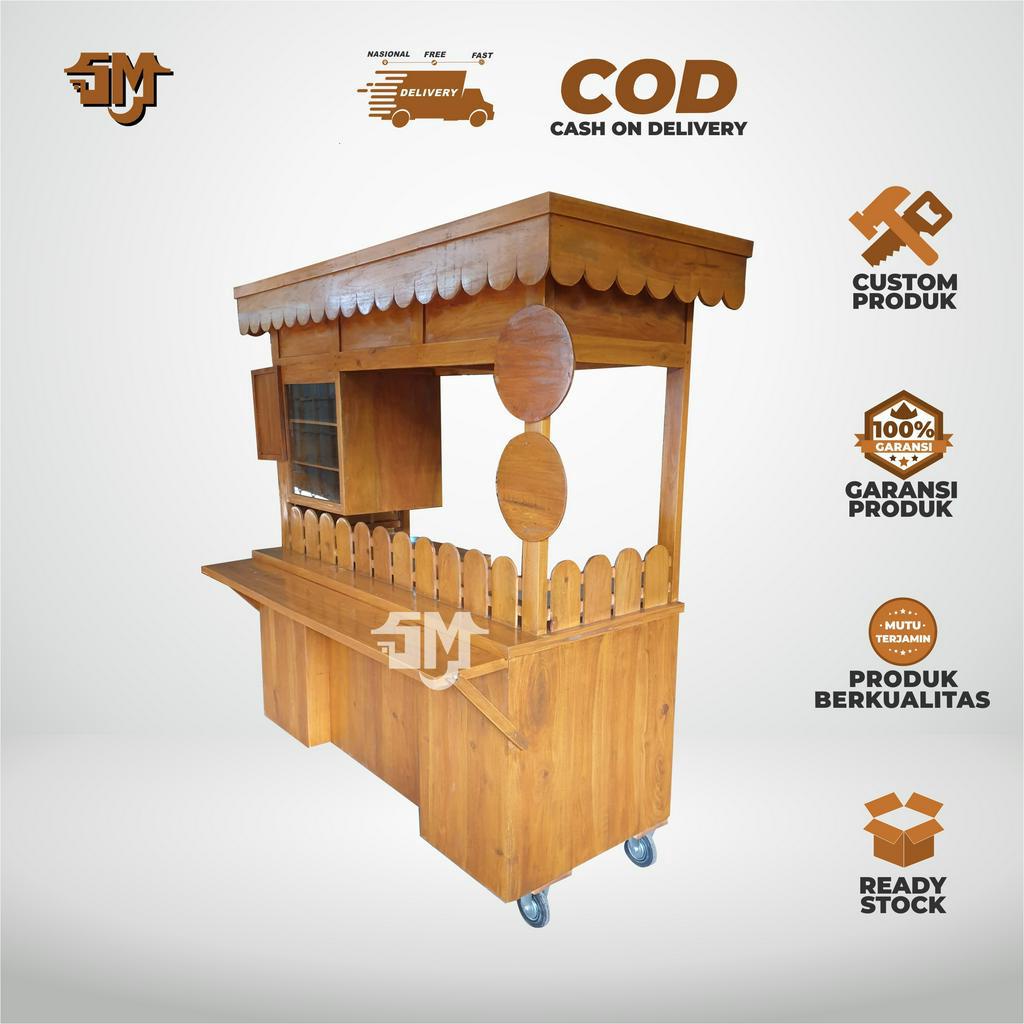Jual Booth 1 Makanan dan Minuman Viral/Stand Kayu Kekinian/Grobak Usaha ...