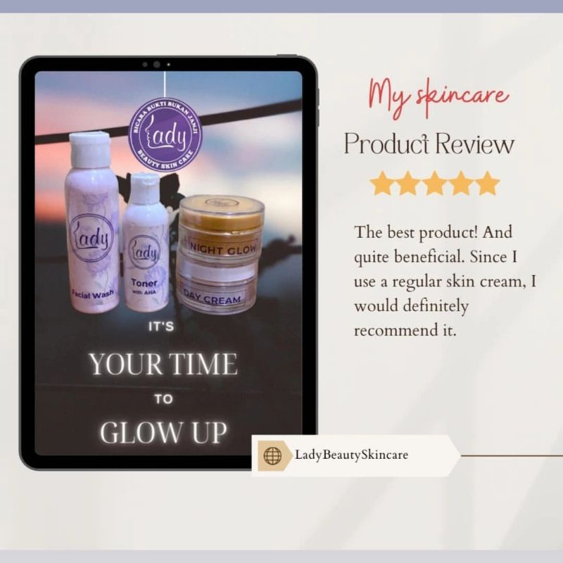 Jual LADY Cream 4 in 1 Paket Glow Bundle (Untuk Kulit Normal, Kering ...