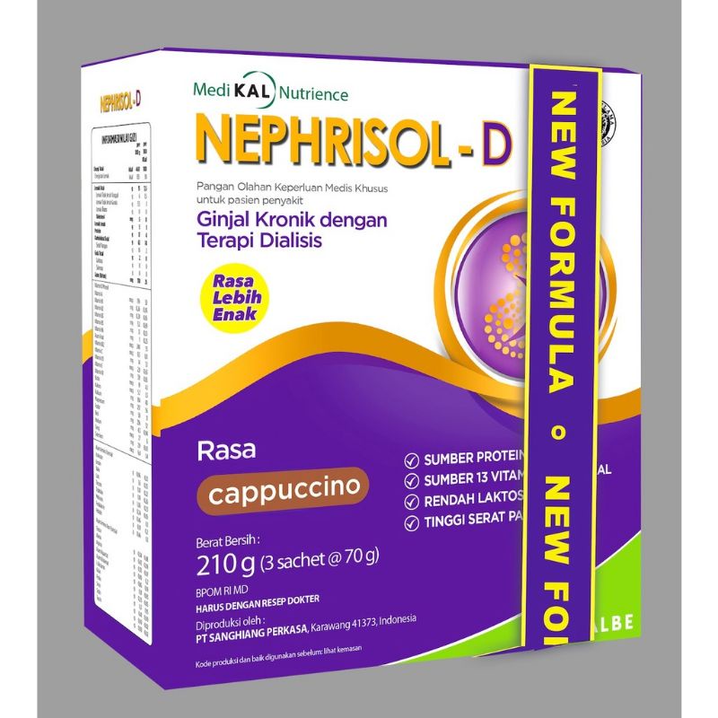 Jual NEPHRISOL D (NEW FORMULA) VANILLA DAN CAPPUCCINO ED Panjang ...