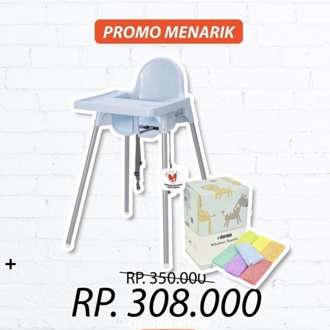 Jual PAKET IKEA KURSI MAKAN BAYI TRAY + INFORMA RAINBOW TOWEL SET 7PC ...