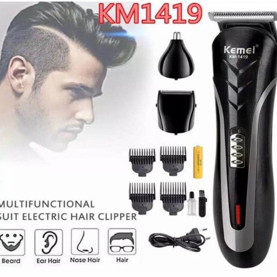 Jual Mesin Pencukur Rambut KEMEI KM-1419 3in1 Alat Cukur Rambut Kumis Jenggot Bulu Hidung Potong ...