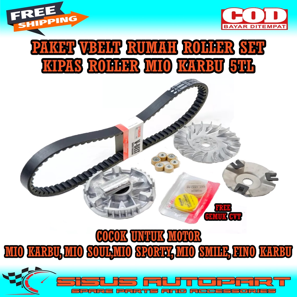 Jual PAKET VBELT RUMAH ROLLER KIPAS ROLLER MIO MIO SMILE MIO SPORTY FINO KARBU MIO SOUL ...