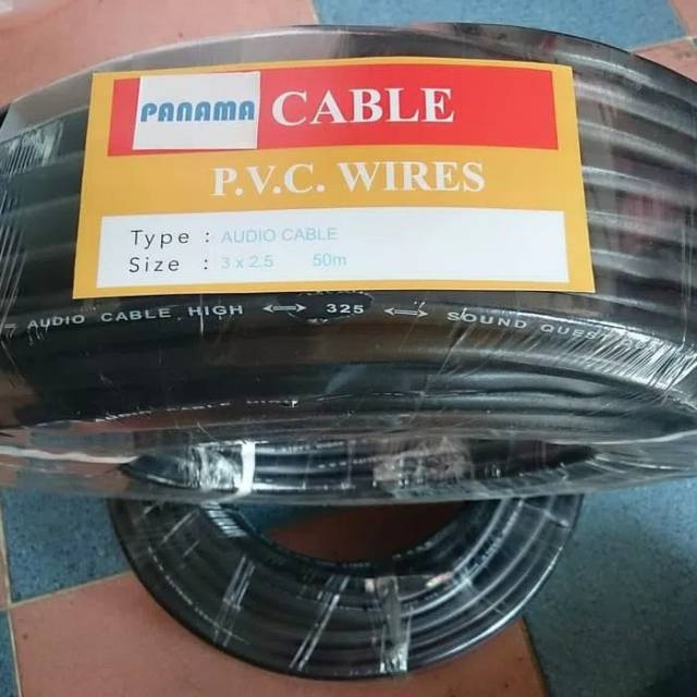 Jual Kabel listrik serabut 3X2,5 per roll 50yard hitam panama | Shopee ...