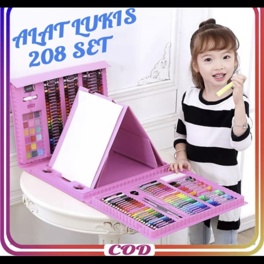Jual Crayon Anak Set Isi 208 Pcs / Alat Lukis Anak Set Pensil Warna ...