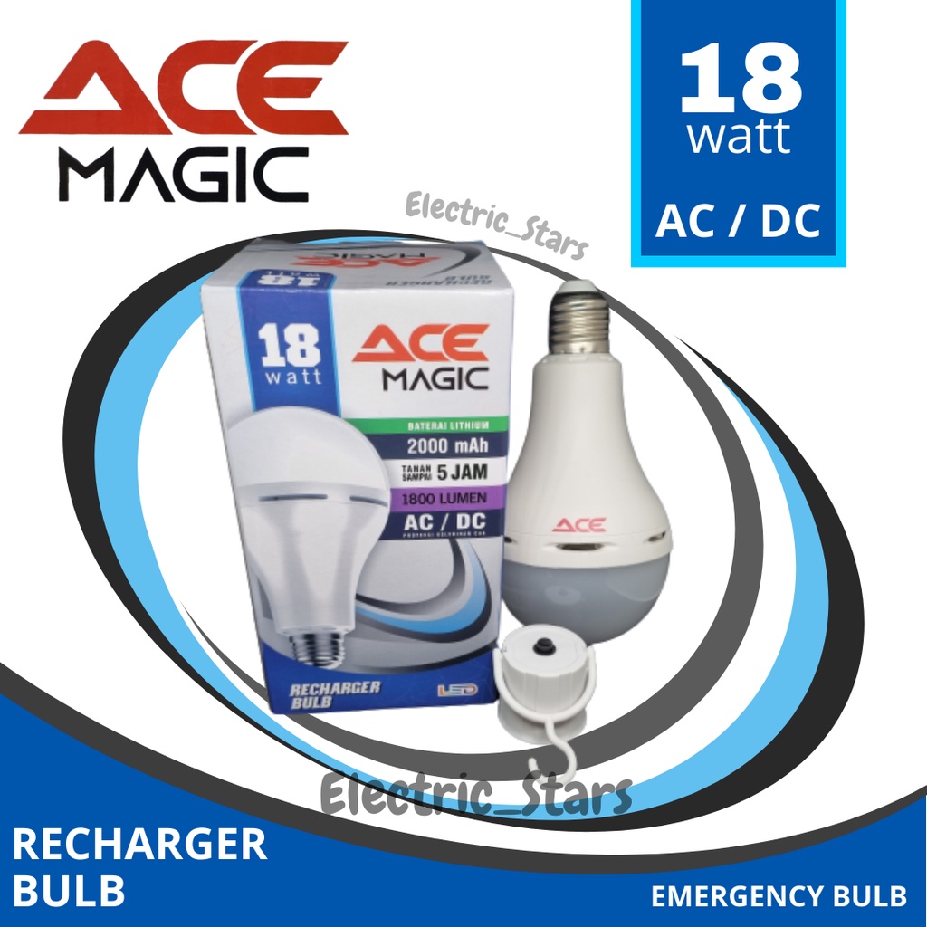 Jual Lampu LED ACE Emergency / MAgic AC / DC 18 Watt | Shopee Indonesia