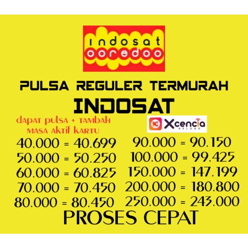 Jual PALING MURAH!!! PULSA REGULER DAN TRANSFER INDOSAT 40RB 50RB 60RB ...