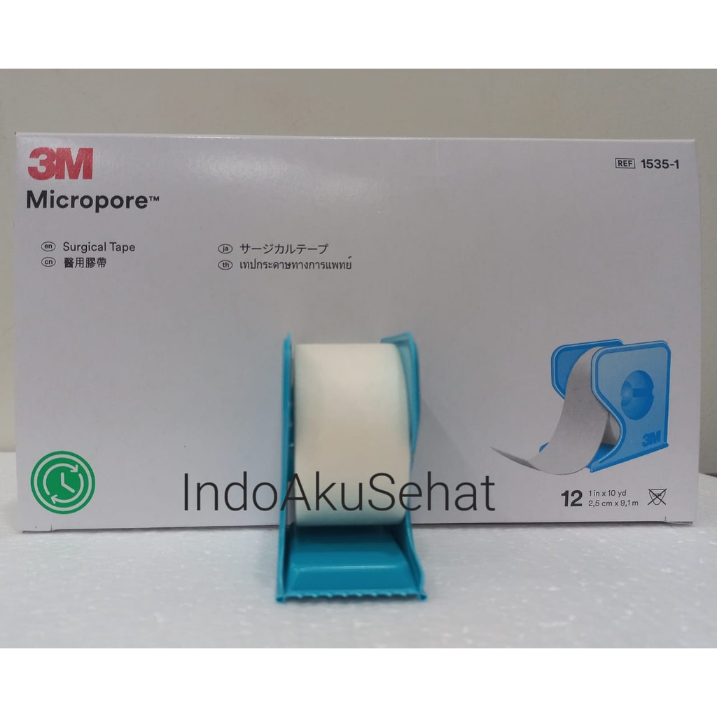 Jual PLESTER MICROPORE 3M DISPENSER UKURAN 1 INCH ISI 12 PCS PLESTER ...