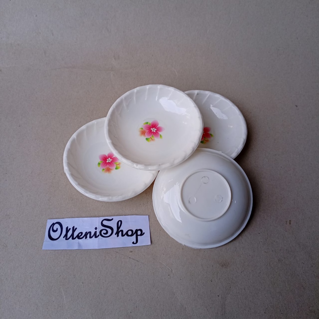 Jual Mangkuk kecil sambal warna motif stiker bunga piring mini cocolan ...