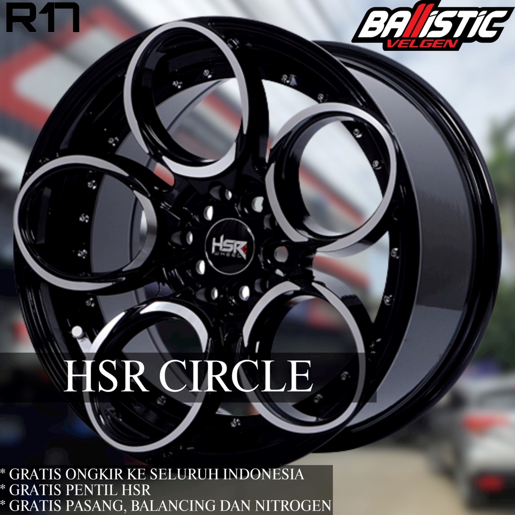 Jual Velg mobil HSR Circle Ring 17 Lubang 5 black polish Pelek racing Altis Innova Xpander HRV ...