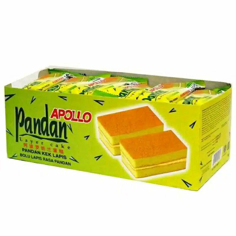 Jual Apollo pandan layer cake 1 box isi 24 pc | Shopee Indonesia