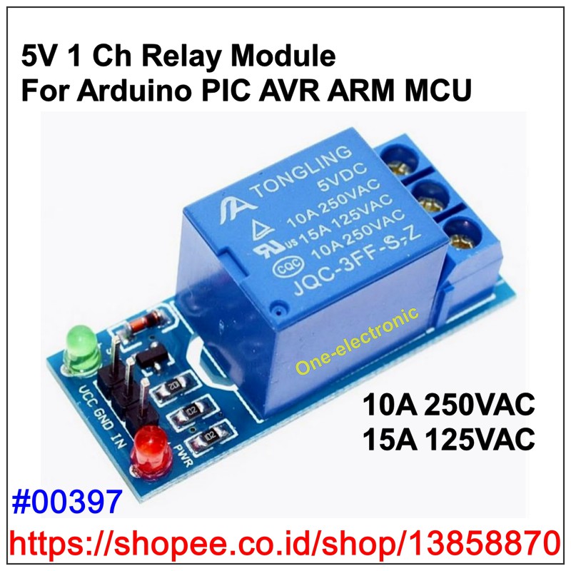 Jual 1 channel Relay 5 Volt Module for Arduino,PIC,ARM,AVR | Shopee ...