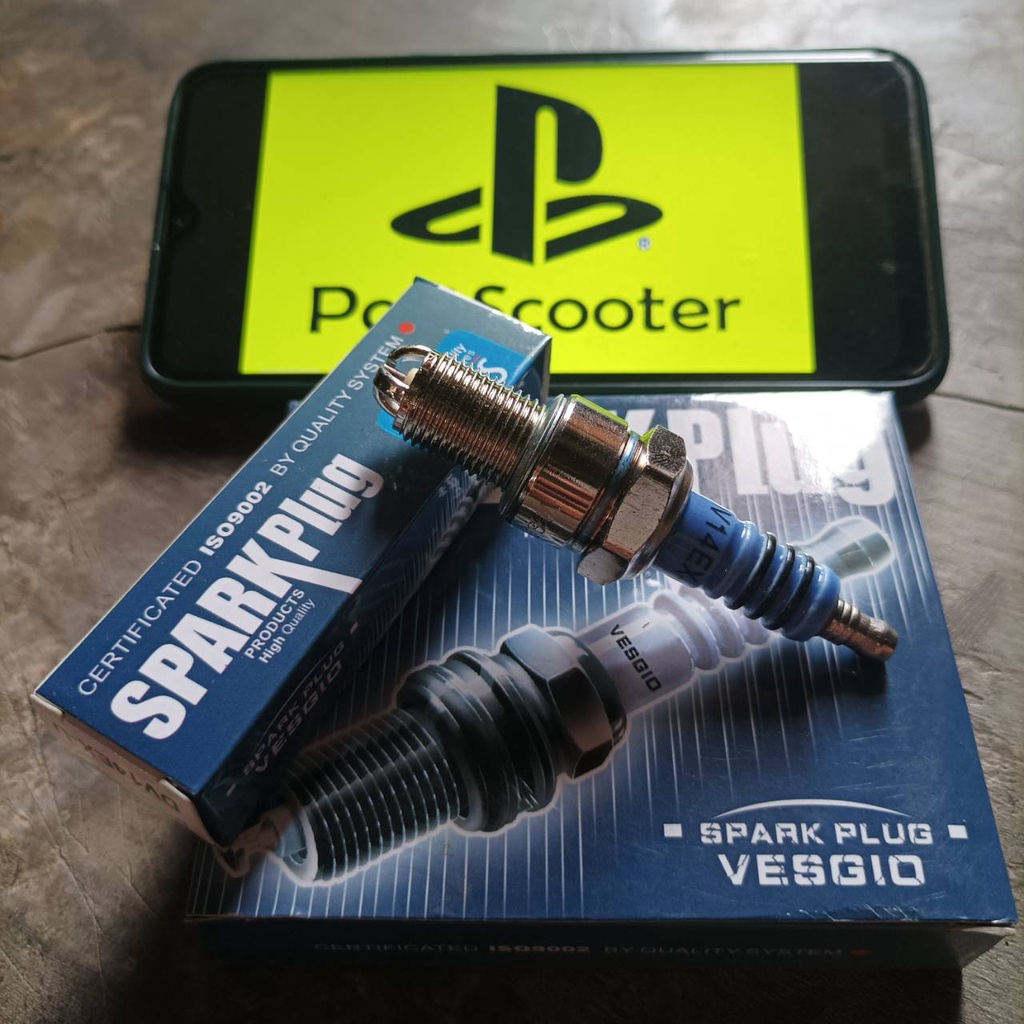 Jual busi racing vespa kaki 3 drat panjang merk vesgio cocok motor 2tak ...