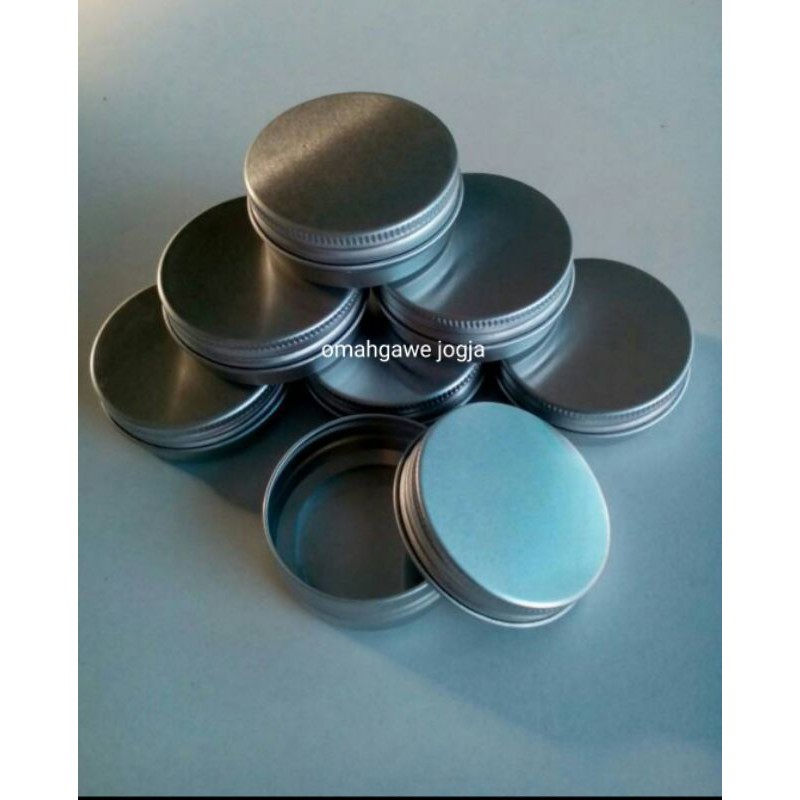 Jual Kemasan Pot alumunium Silver uk. 30gr / kemasan pomade / pot ...