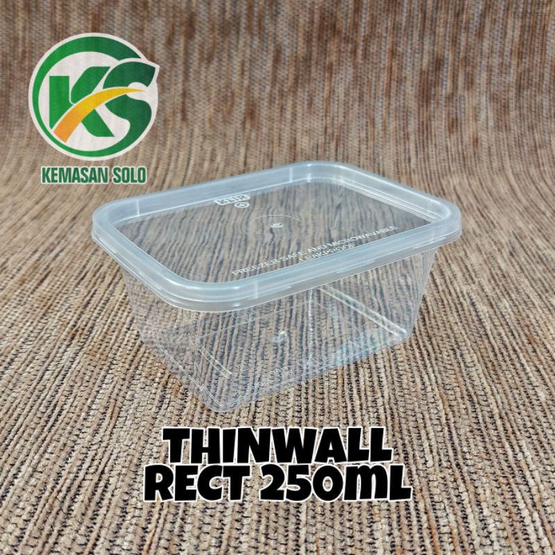Jual THINWALL Rectangle 250ml kotak persegi panjang 250 ml KLIR | Shopee Indonesia