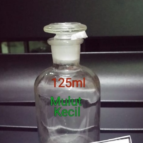 Jual Botol reagent 125 ml clear bening kaca RRC mulut kecil | Shopee ...