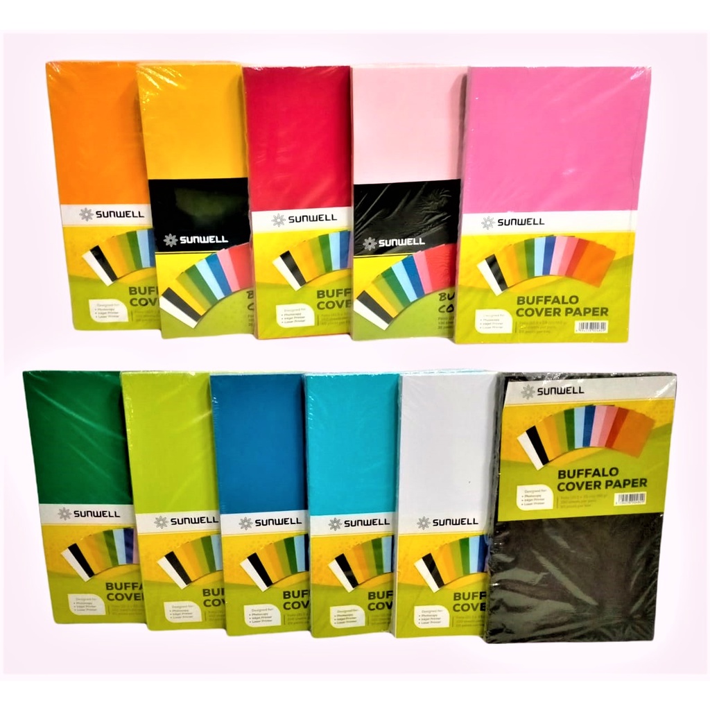 Jual KERTAS KARTON BC COVER JILID FOLIO BUFALO POLOS WARNA 150 GSM ISI ...