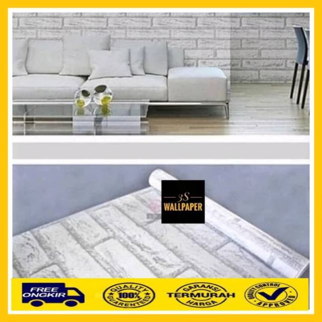 Jual Wallpaper Dinding Bata Putih Wallpaper Dinding 3D Wallpaper Wall ...