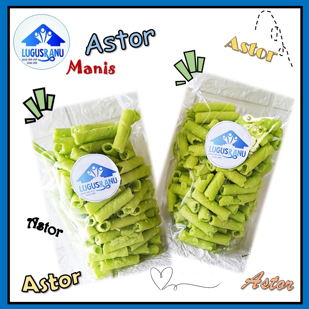 Jual Astor Hijau Camilan Ringan kemasan standing pouch plastic 100 gr ...