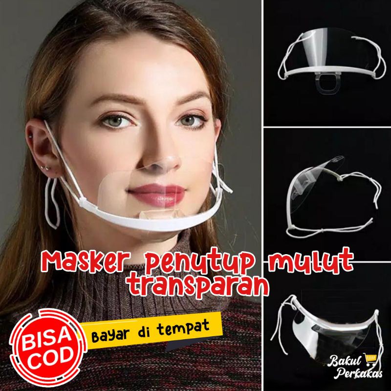 Jual mask plastic transparent masker penutup mulut plastik transparan ...