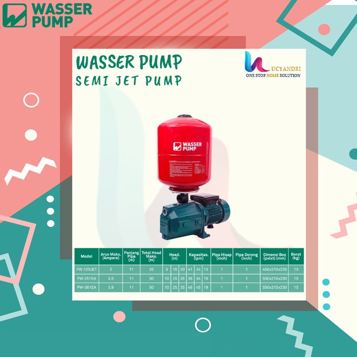 Jual Pompa Sumur Dalam JET PUMP WASSER PC 255 EA DENGAN TABUNG PREMIUM ...